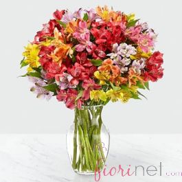 Florerias FioriNET ® | Alstroemerias en florero de vidrio , Estados Unidos